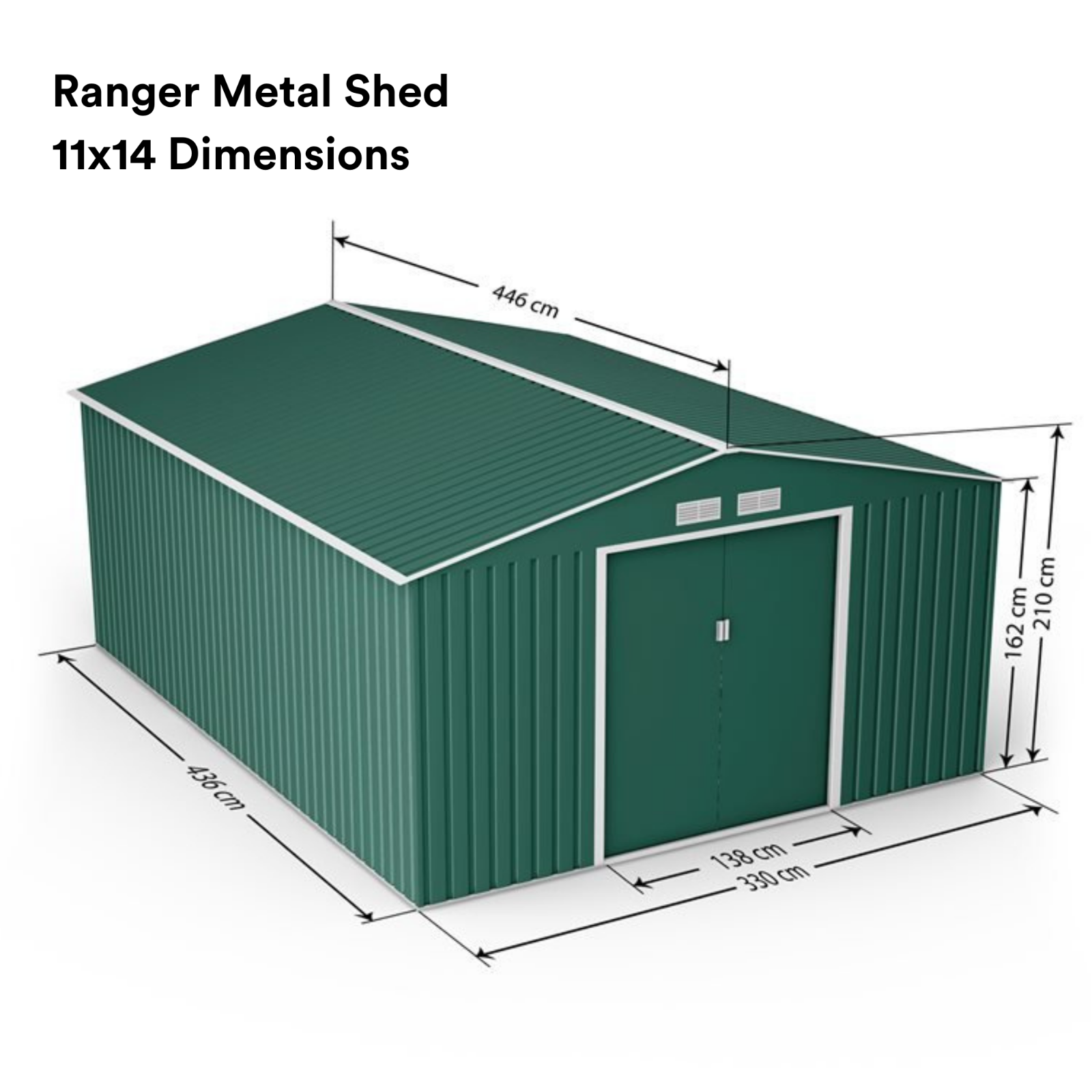 Metal Shed Outdoor Garden Storage 7x4 - 11x14 Apex Roof Galvanised ...