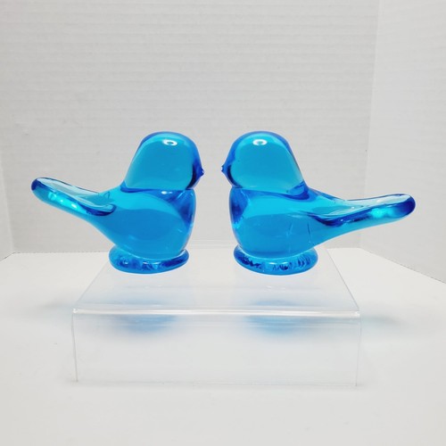 2 - Vintage Art Glass Blue Bird of Happiness Signed Ron Ray 1992 Terra ...