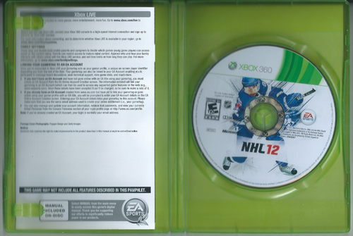 ️ NHL 12 (Microsoft Xbox 360, 2011, Pro Hockey, Tested Works Great, EA ...