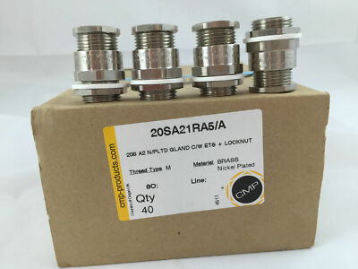 CMP 20SA21RA5/A CABLE GLAND c/w ETS & LOCKNUT IND UNARM 01004623 x40 | eBay