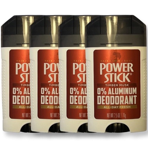 Power Stick Timber Musk Deodorant 2.5 oz Aluminum Free 4 Pack | eBay