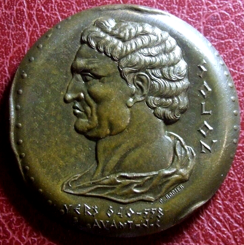 Solon 640 - 558 BC Athenian statesman lawmaker philosopher poet medal P ...
