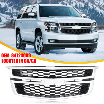 For 2015-2020 Chevrolet Tahoe Suburban Front Upper Grille Chrome&Black ...
