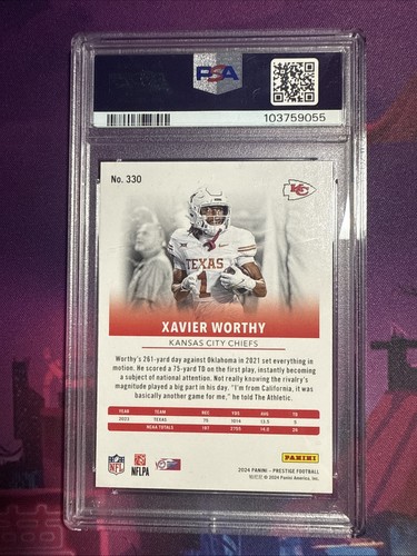 Graded 2024 Panini Prestige Xavier Worthy #330 Rookie RC Football Card ...