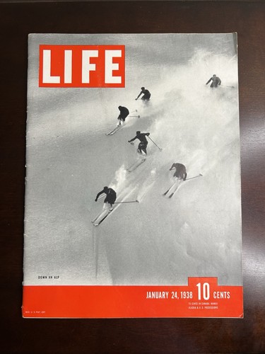 Life Magazine January 24, 1938 – Down an Alp Cover – FDR Photos ...