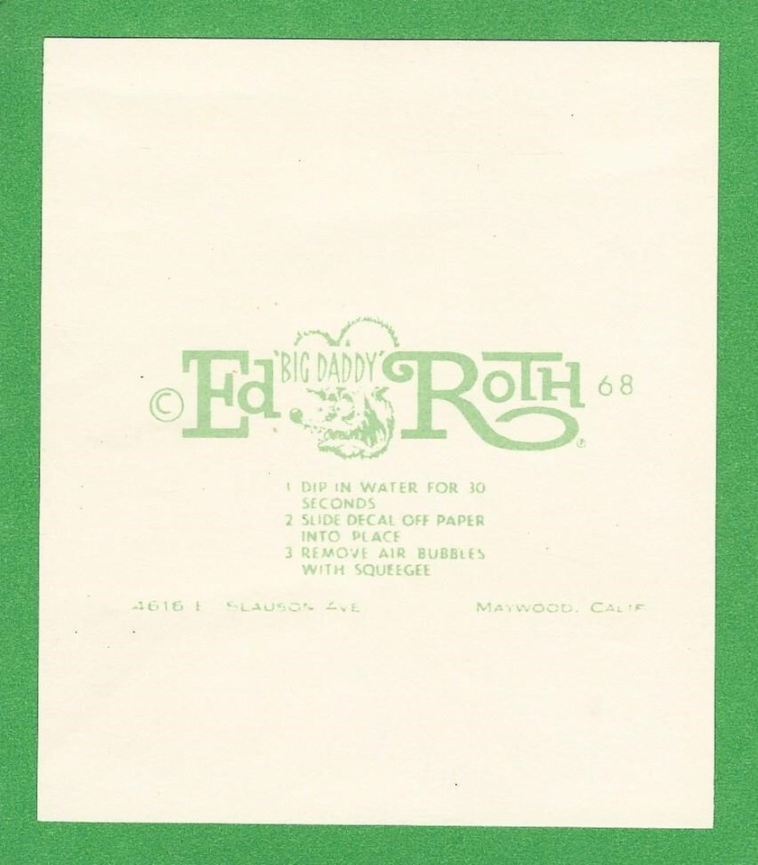 VINTAGE ORIGINAL 1968 ED ROTH "FURY BY PLYMOUTH" HEMI GASSER WATER ...