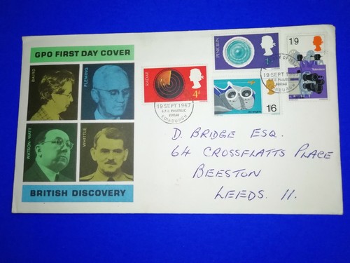 1967 GPO First Day Cover FDC BRITISH DISCOVERY Four Stamps Famous ...