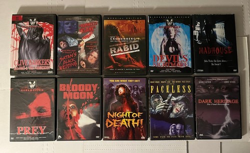 Rare Horror DVD LOT (10) / Faceless / Rabid / Prey / Clive Barker ...