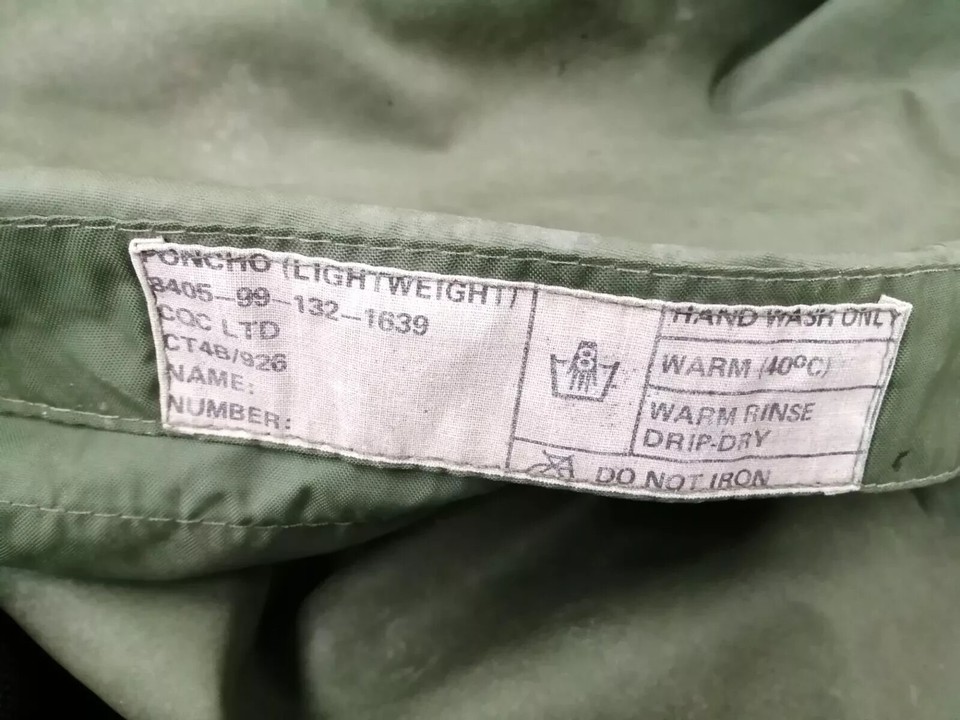 British Army Poncho 58 Pattern Walking Groundsheet Cape Jacket Grade 2 ...
