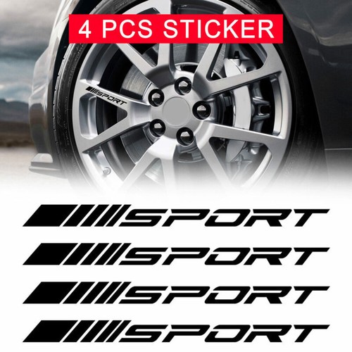 4X SPORT Car Rims Wheel Hub Racing Graphic Decal Strip Sticker Black ...