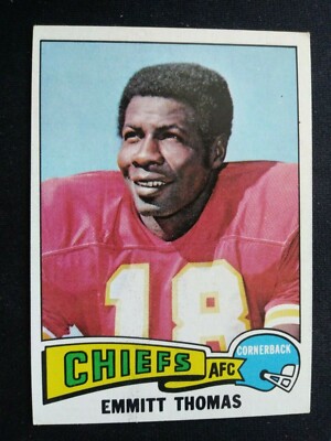1975 Topps Football Card # 340 Emmitt Thomas - Kansas City Chiefs (HOF ...