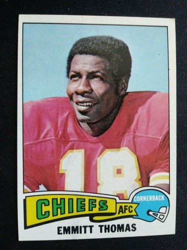 1975 Topps Football Card # 340 Emmitt Thomas - Kansas City Chiefs (HOF ...