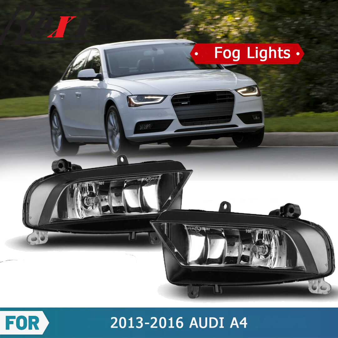 Pair Fog Lights For 2013 2014 2015 2016 Audi A4 Clear Lamp Driver ...
