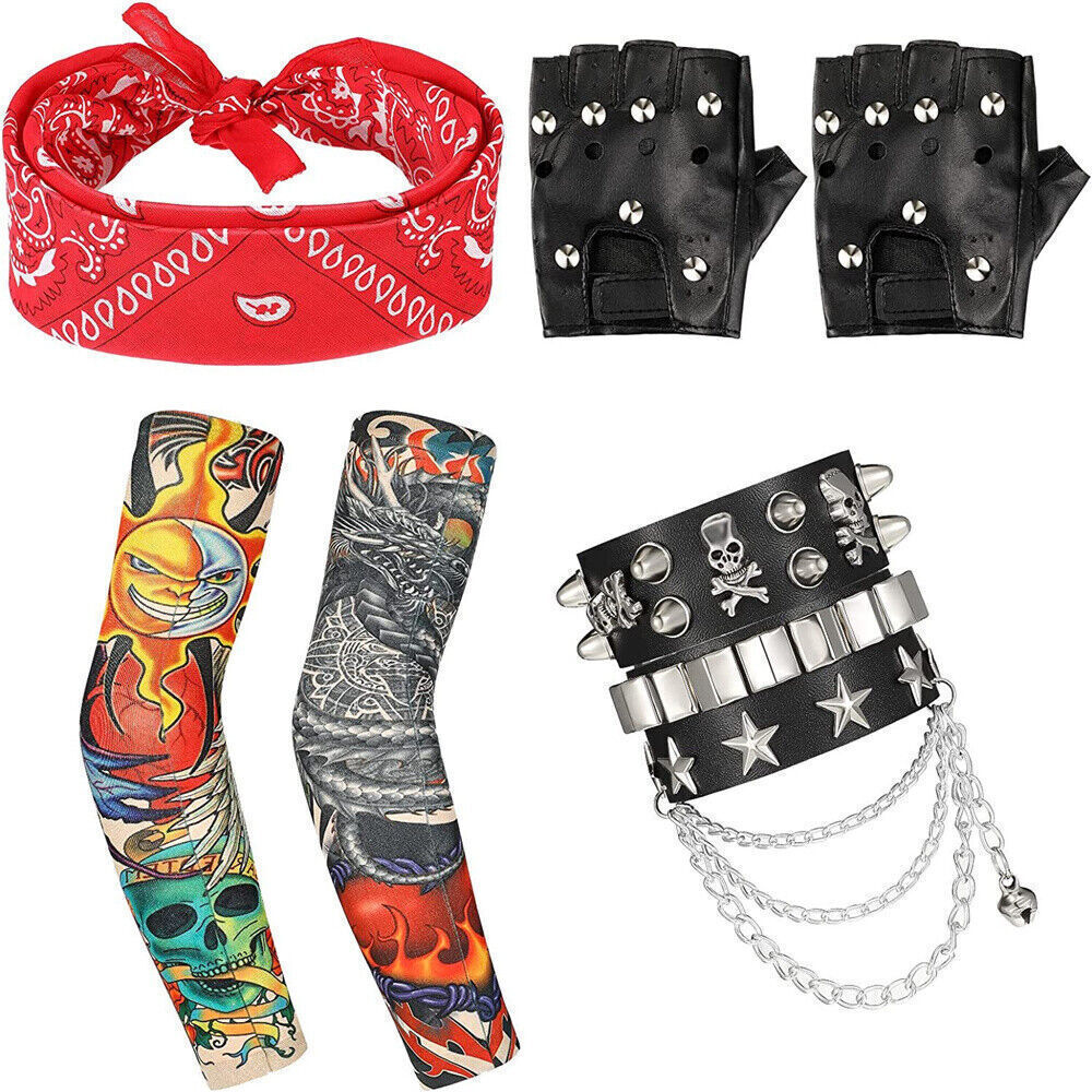 Men's Rock Star Heavy Metal Rockstar Accessory Set 70s 80s Disco Music ...