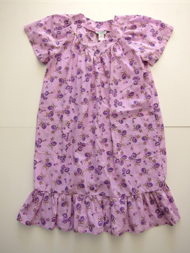 Anthony Richards Cotton Purple Floral Short Sleeve Pocket Muumuu House ...