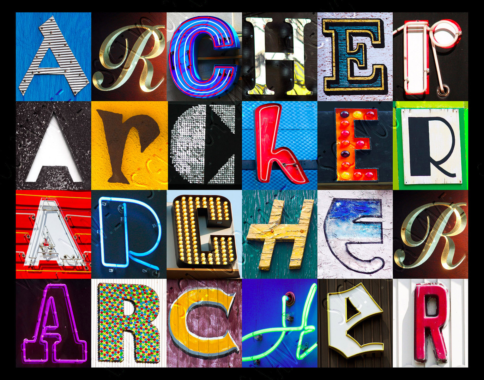 ARCHER Name Poster featuring photos of actual sign letters | eBay