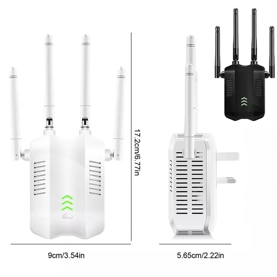1200Mbps WiFi Signal Extender Range Repeater Booster Internet Amplifier ...