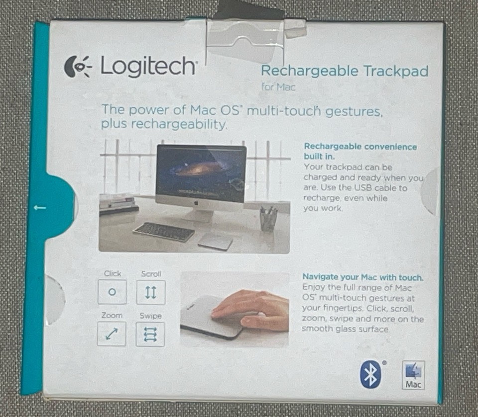 Logitech T651 Rechargeable Bluetooth Trackpad Mac (no cable)- SEE ...