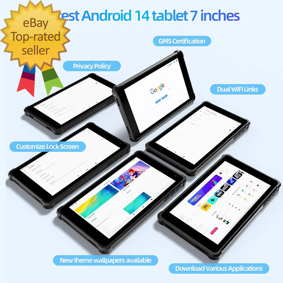 Android 14 Tablet 7 Inch 8GB RAM 64GB ROM Octa-Core 2.0Gh IPS Touch ...