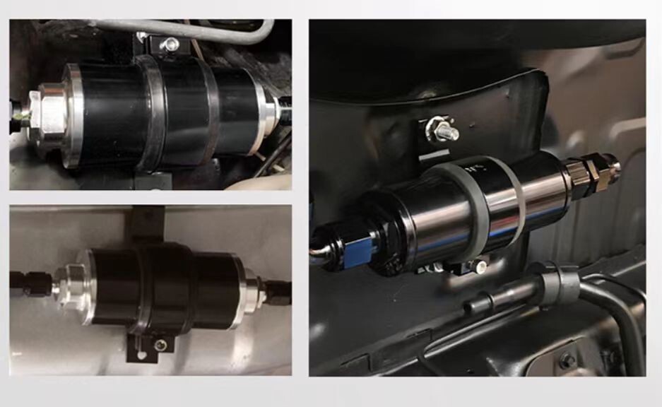 Universal 10 Micron Fuel Filter Inline Bracket 6AN 8AN 50mm 10AN ...