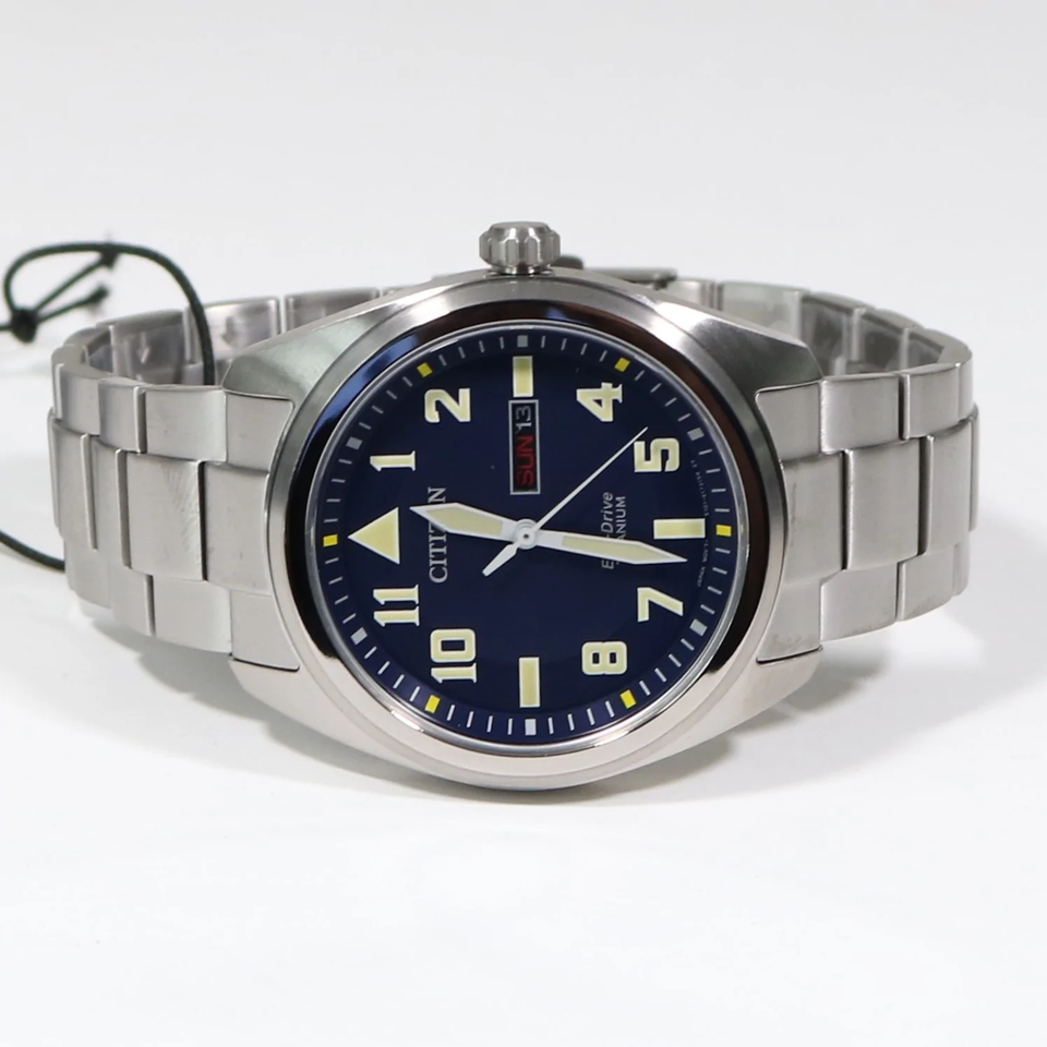 Citizen Eco-Drive Super Titanium Blue Dial Day Date Men's Watch BM8560 ...