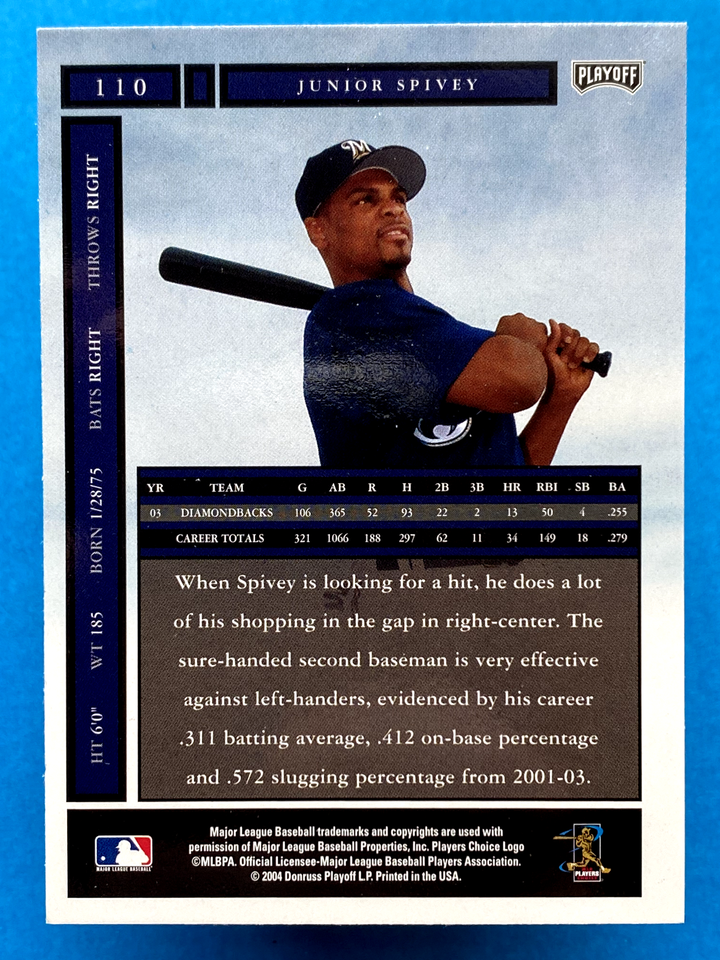 2004 Playoff Honors Junior Spivey #110 | eBay