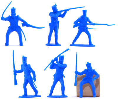 Marx Recast 25 Mid Blue Shako Hat Mexicans - 54mm unpainted 1990s ...