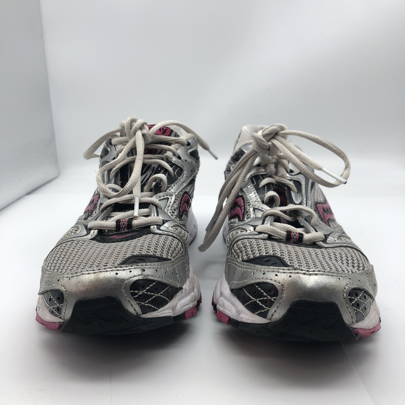 Saucony Gray-Pink Grid Stratos 5 Athletic Shoes sneak… - Gem