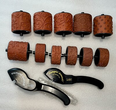 Stampin Up! Wheel Around Jumbo Border Roller Stamps 2" 1" & Rollagraph ...