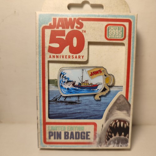 Jaws 50th Anniversary Limited Edition Boat In A Bottle Enamel Pin Badge ...