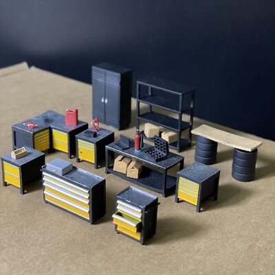 Diorama 1/64 Car Garage Repair Props Model Workshop Tool Scene Display ...