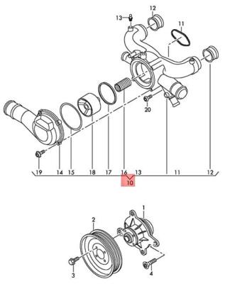 Genuine AUDI A8 Coolant Regulator Housing With Thermostat 07P121115E | eBay