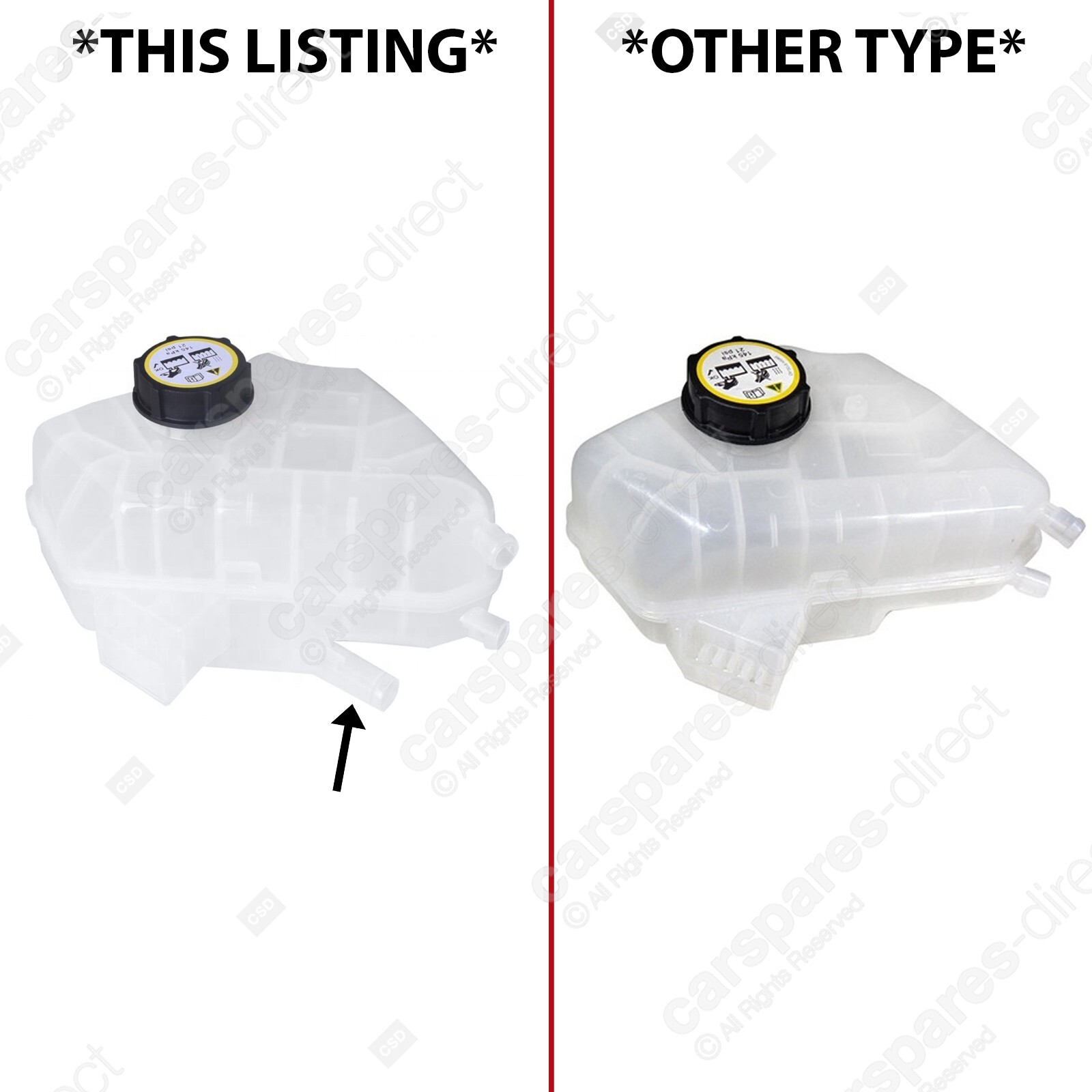 FORD FIESTA MK7 2008-ON RADIATOR COOLANT EXPANSION HEADER TANK & CAP ...