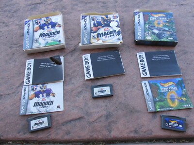 Gameboy Advanced Madden Football 2002 Madden 2003 Hot Wheels Stunt ...