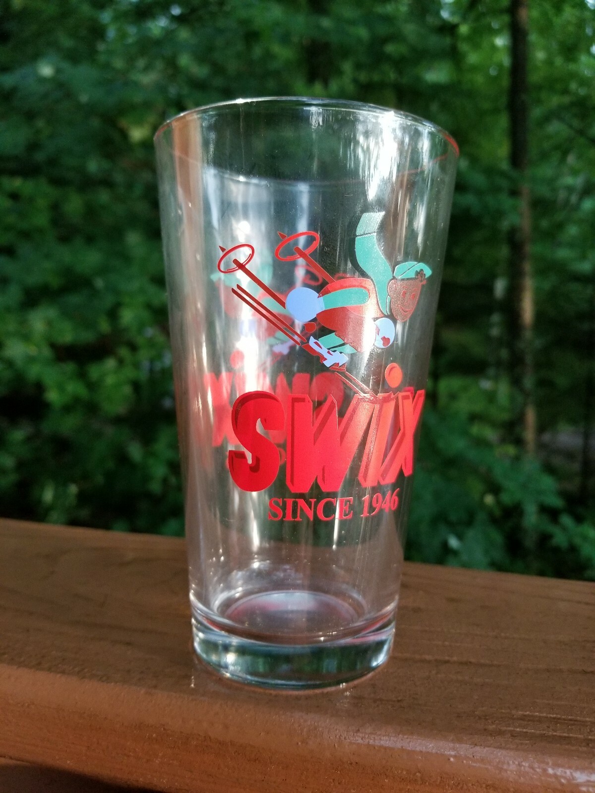 Rare Swix Skiing Logo Beer Glass Two Sided Ski Snowboard Winter Sports ...