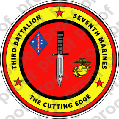 STICKER USMC UNIT 3RD BATTALION 7TH MARINE REGIMENT ooo USMC Lisc No ...