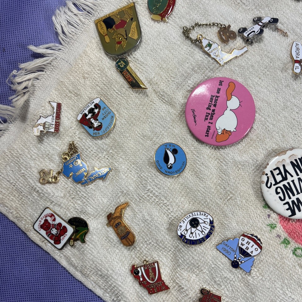 Huge Lot Of Different Bowling Pins/ Lapel Collection Vintage L3 | eBay
