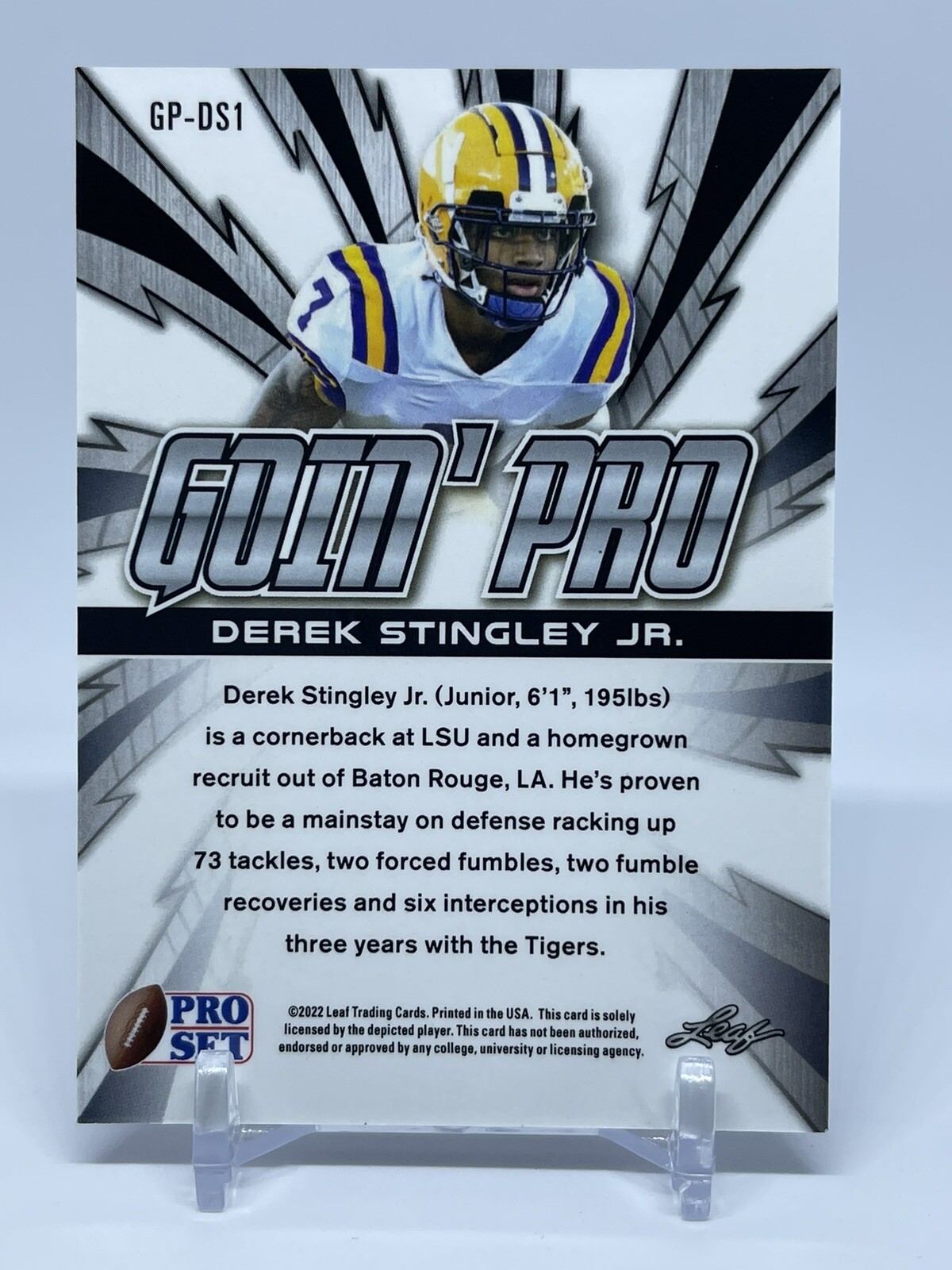 2022 Leaf Pro Set DEREK STINGLEY JR Pink Goin' Pro GP-DS1 LSU Houston ...