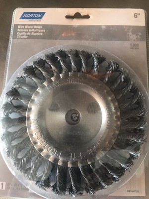 NORTON 39014 6"- Wire Wheel ,Arbor Hole Mount,coarse carbon steel * LOT ...
