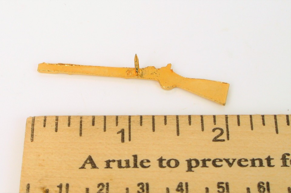 VINTAGE GOLD TONE RIFLE GUN TIE TACK LAPEL PIN CIVIL WAR MISSISSIPPI ...