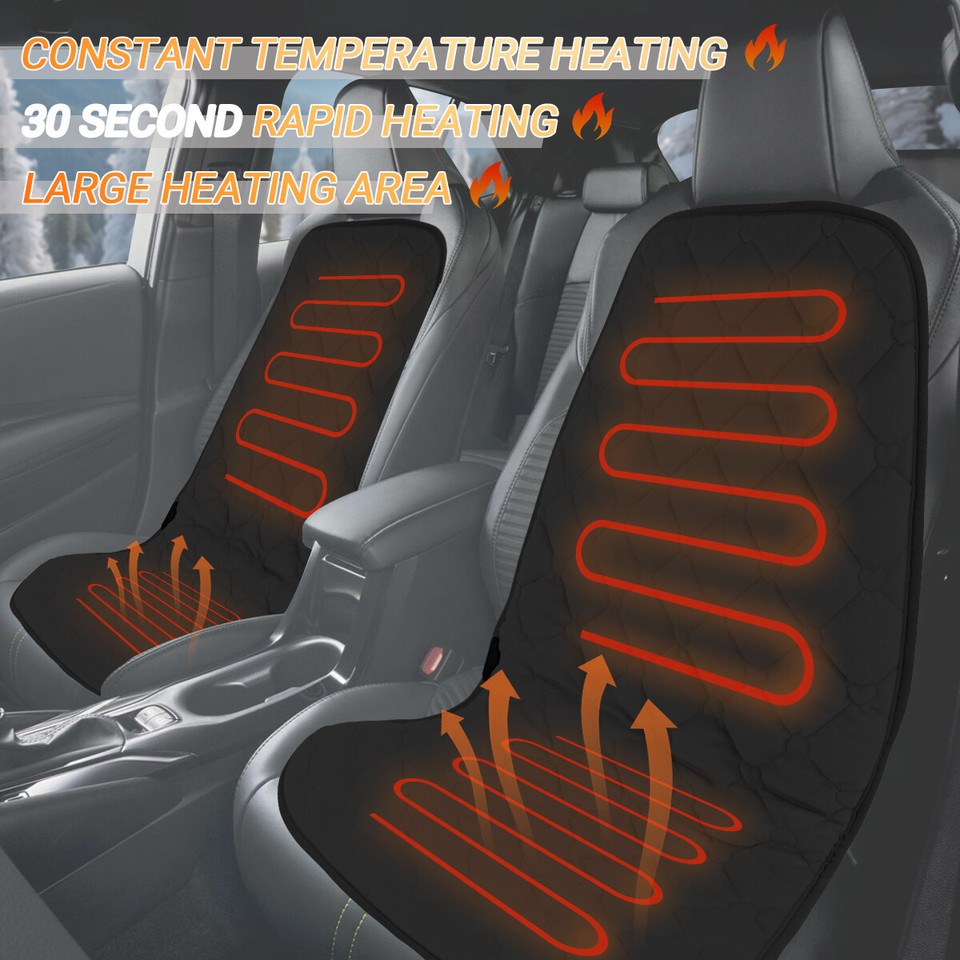 Luxury Heated Car Seat Cushion Heater Aftermarket Universal Fit 12V ...