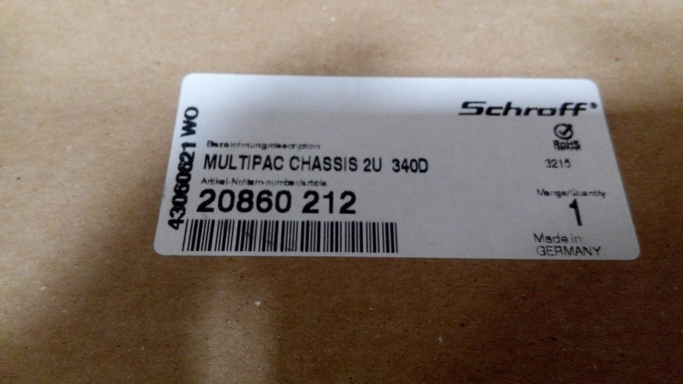 2PCS Schroff Multipac Chassis 2U 340D 20860 212 | eBay