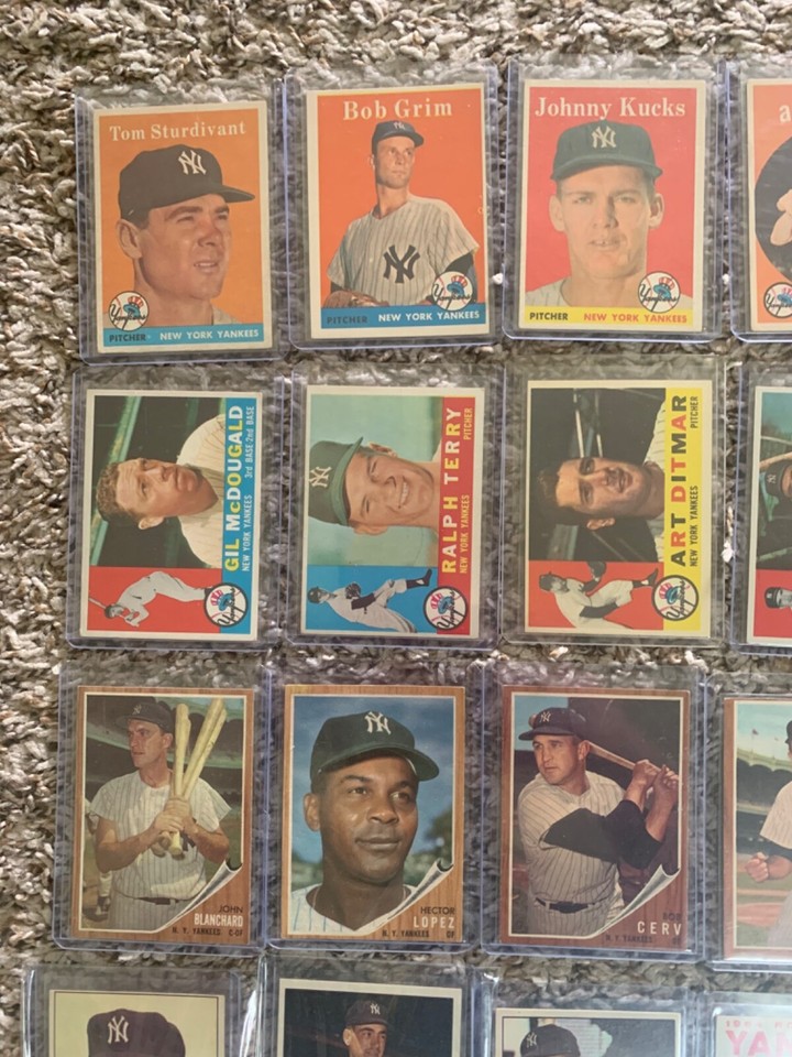 Vintage Lot of 48 different New York Yankees Cards 1950s & 1960s Topps ...