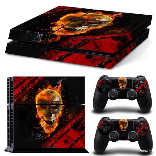 Ps4 Playstation 4 Console Skin Decal Sticker Burning Skull Custom ...