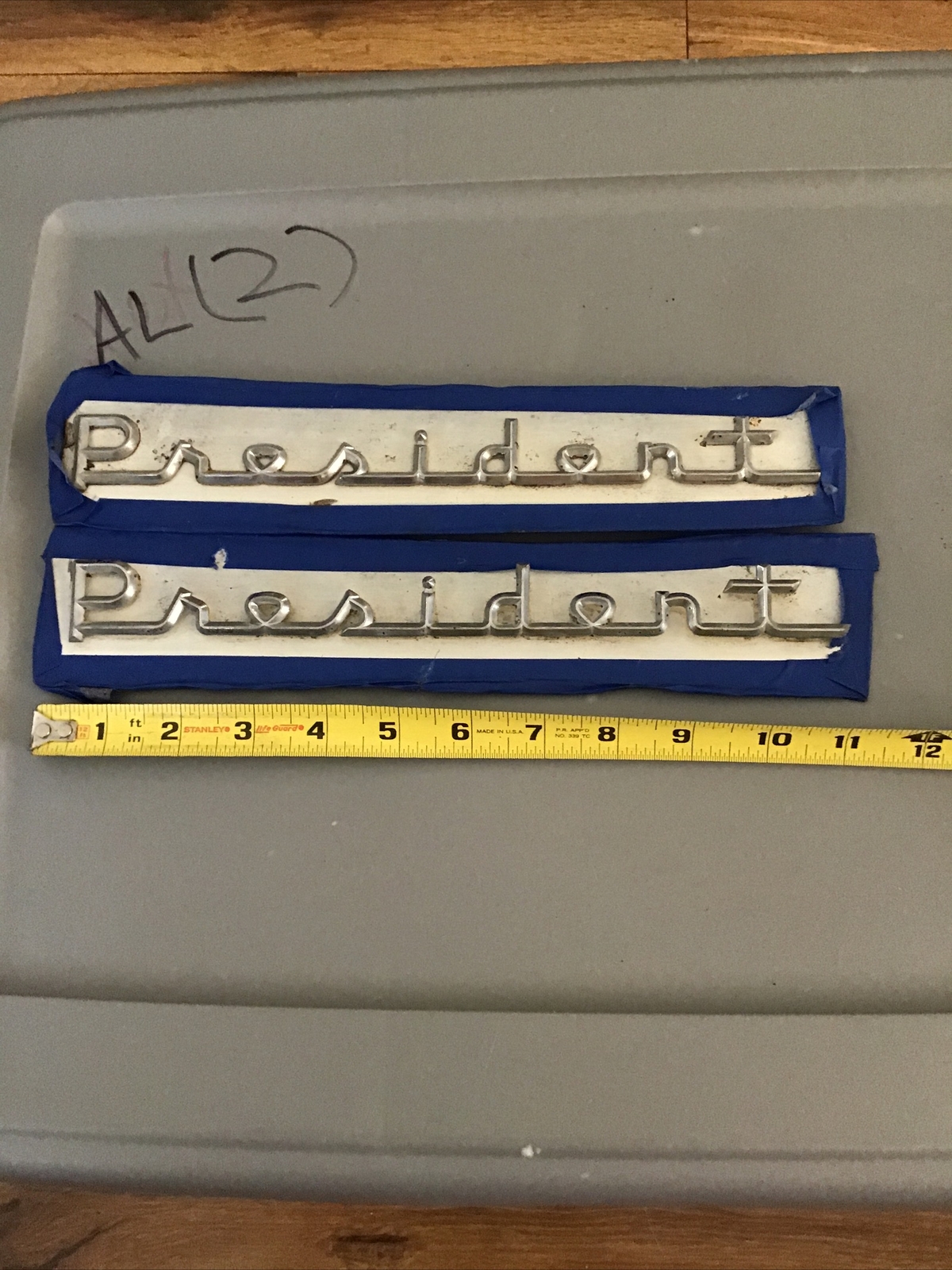 Vintage OEM 56-58 Studebaker President Script Badge Emblem Pair 1314303 ...