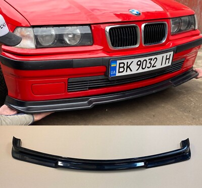 NON M BMW E36 front splitter lip spoiler gloss abs plastic prelift and ...