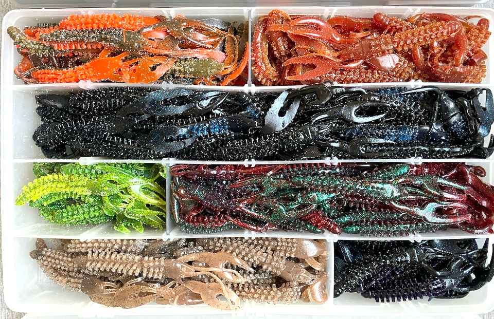 HUGE Lot of 6" Crawfish Lot Soft Plastic Baits for BASS NO RESERVE RARE ...