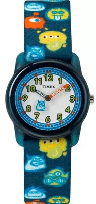 New Timex TW7C25800 Kid's Time Teacher Blue Elastic Strap Watch ...