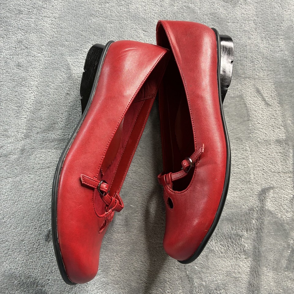 Kim Rogers Women’s Red Sheba Slip On Ballet Flats Mary Jane Shoes Size ...