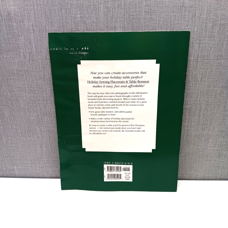 VTG Holiday Sewing Placemats Table Runners Book Quilt Patterns 90s ...